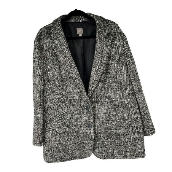 J. Jill | Jackets & Coats | Jjill Black White Boucle Two Button Closure Jacket | Poshmark